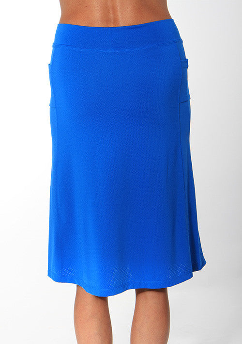 cobalt blue long knee length modest running skirt – RunningSkirts